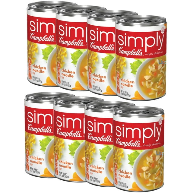Campbell's Simply Chicken Noodle Soup, 18.6 Oz Can, 8 Counts - Walmart.com
