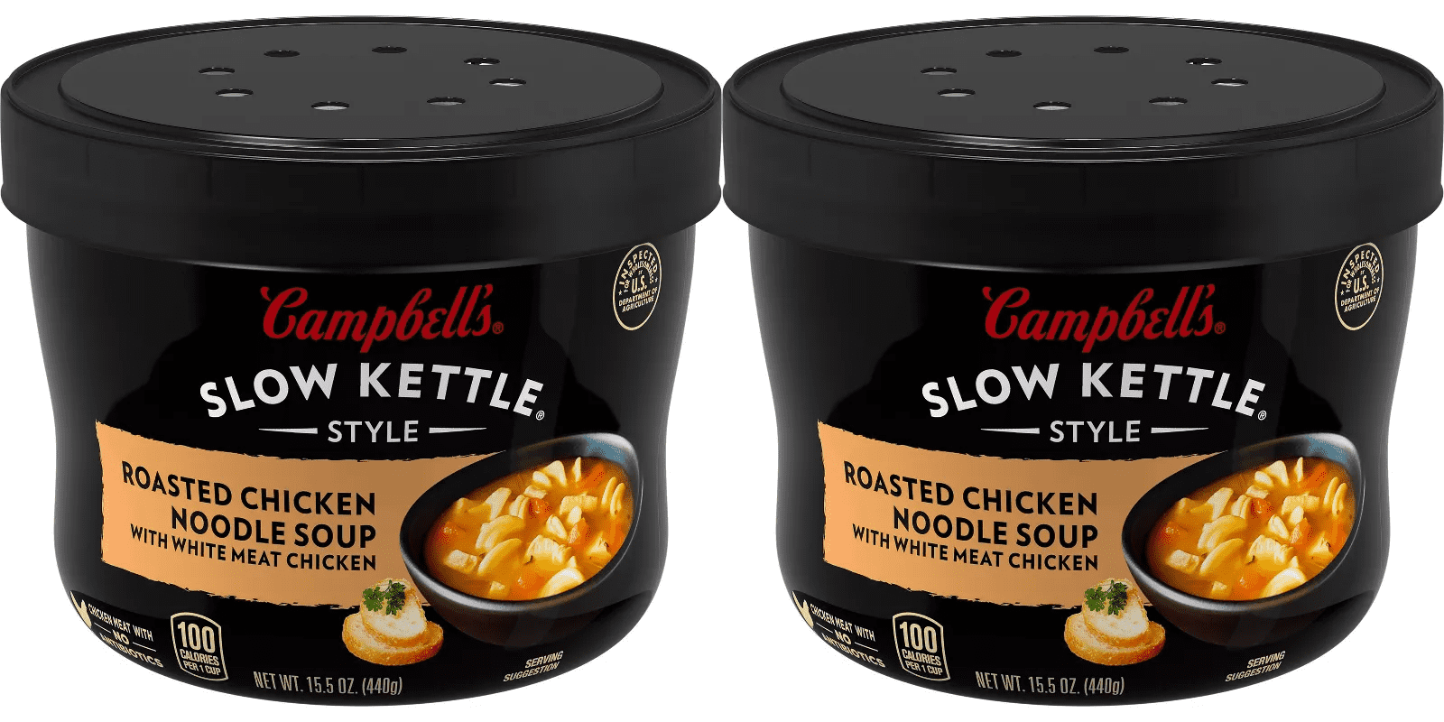 Campbell's Slow Kettle Style Roasted Chicken Noodle Soup Microwaveable ...