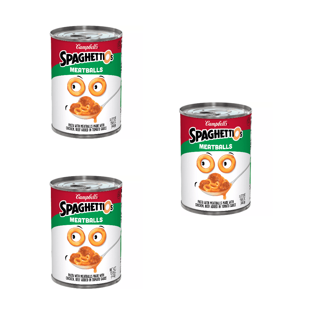 Campbell's SpaghettiOs Canned Pasta with Meatballs, 15.6 oz pack of 3 ...