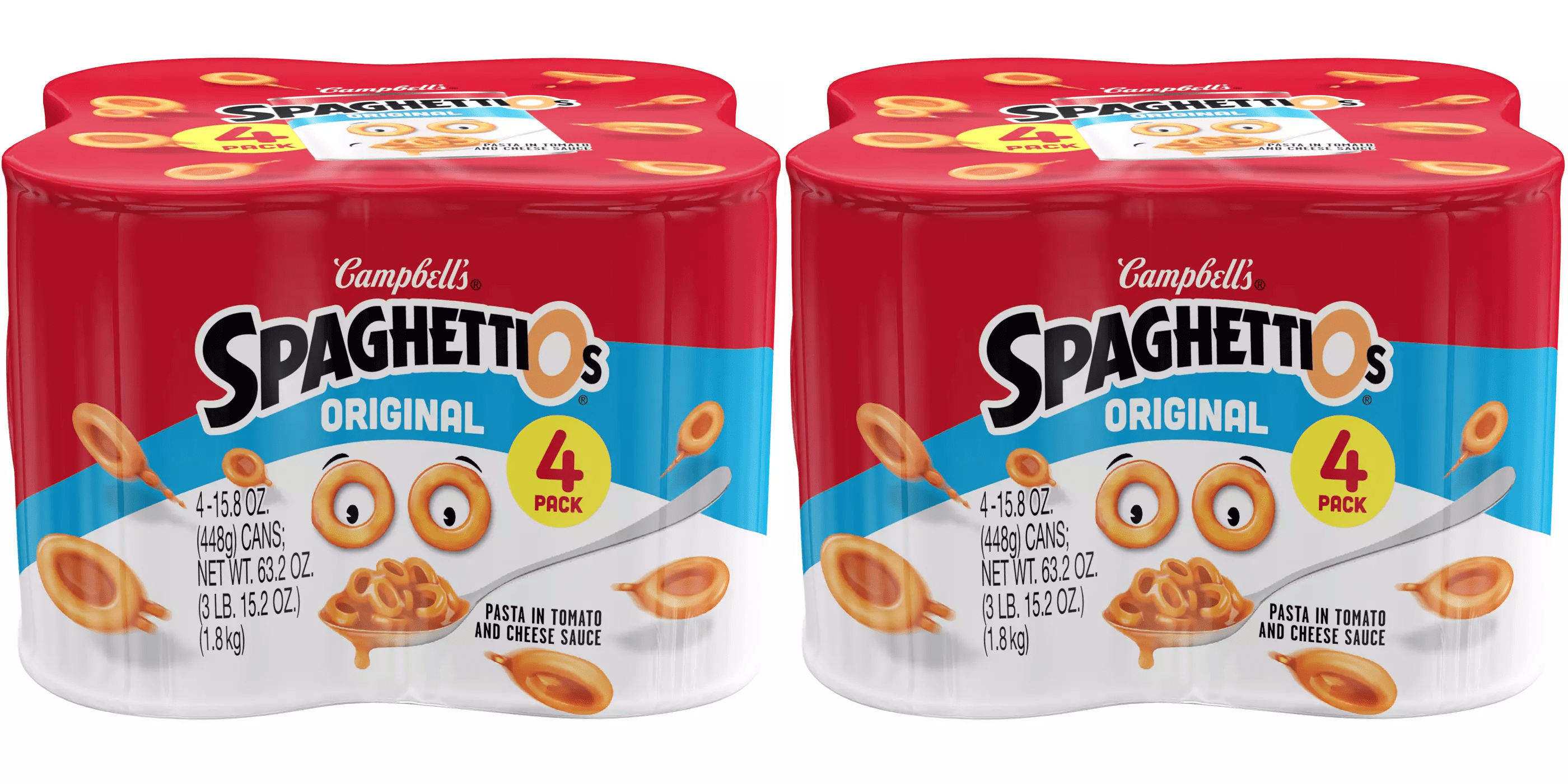 Campbell's SpaghettiOs Original Canned Pasta, 4 pk pack of 2 ...