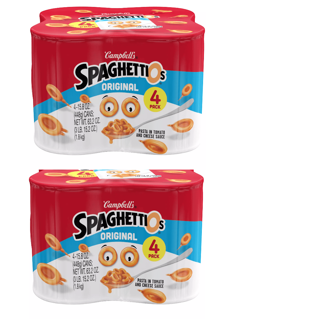 Campbell's SpaghettiOs Original Canned Pasta, 4 pk-pack of 2 - Walmart.com
