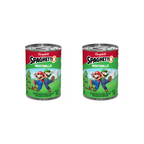 Campbell's SpaghettiOs with Meatballs Super Mario, 15.6 oz pack of 2 ...