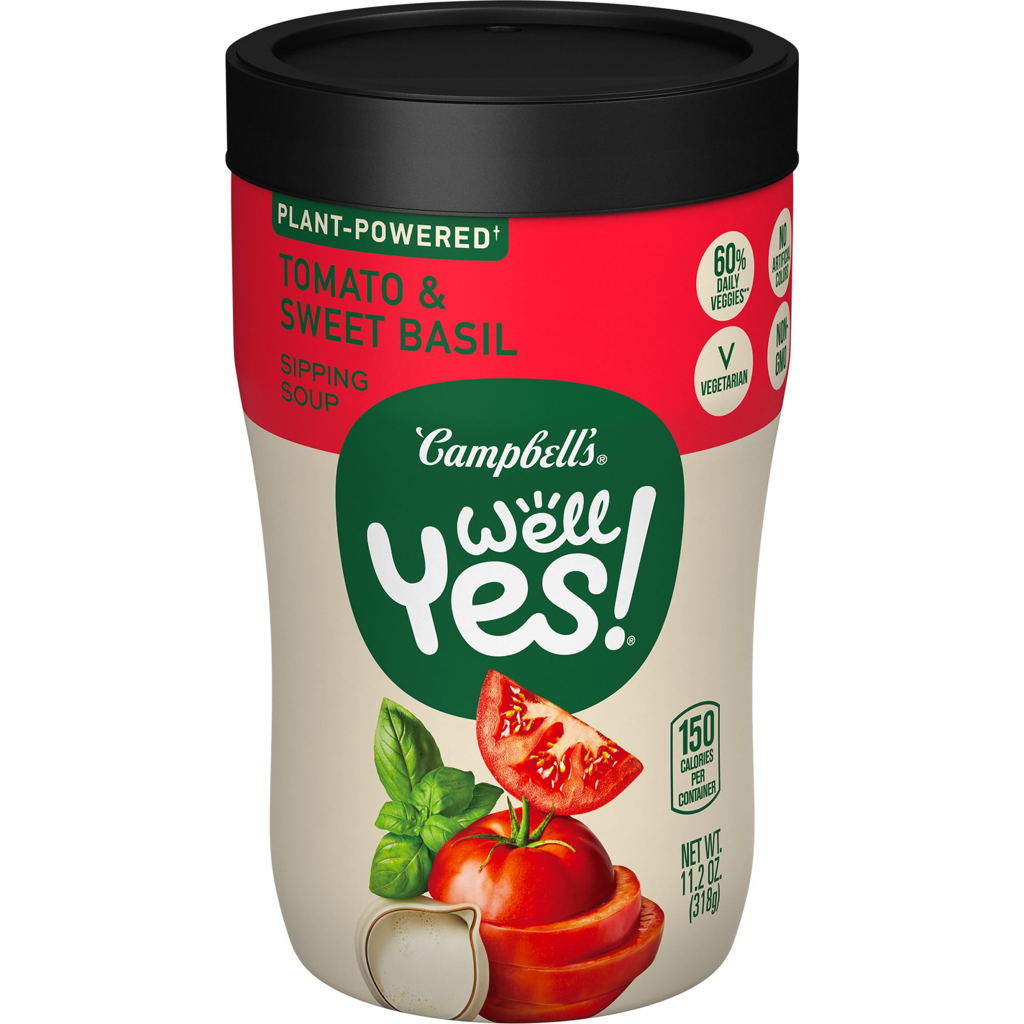 Campbell's Well Yes! Sipping Vegetable Soup, Tomato & Sweet Basil, 11.2 ...
