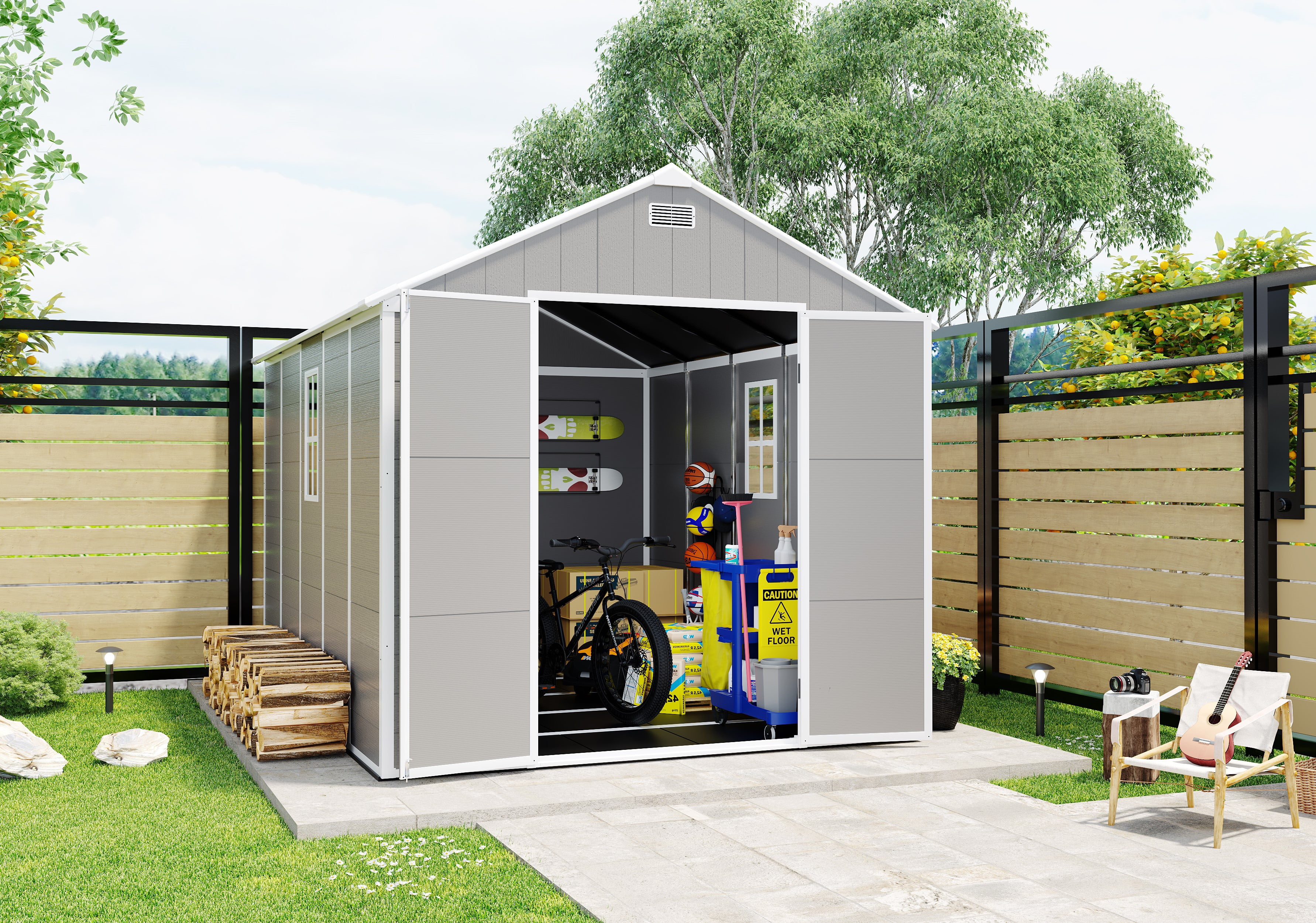 Campcraft 8x10ft Outdoor Storage Shed - Heavy Duty Resin Garden Shed ...