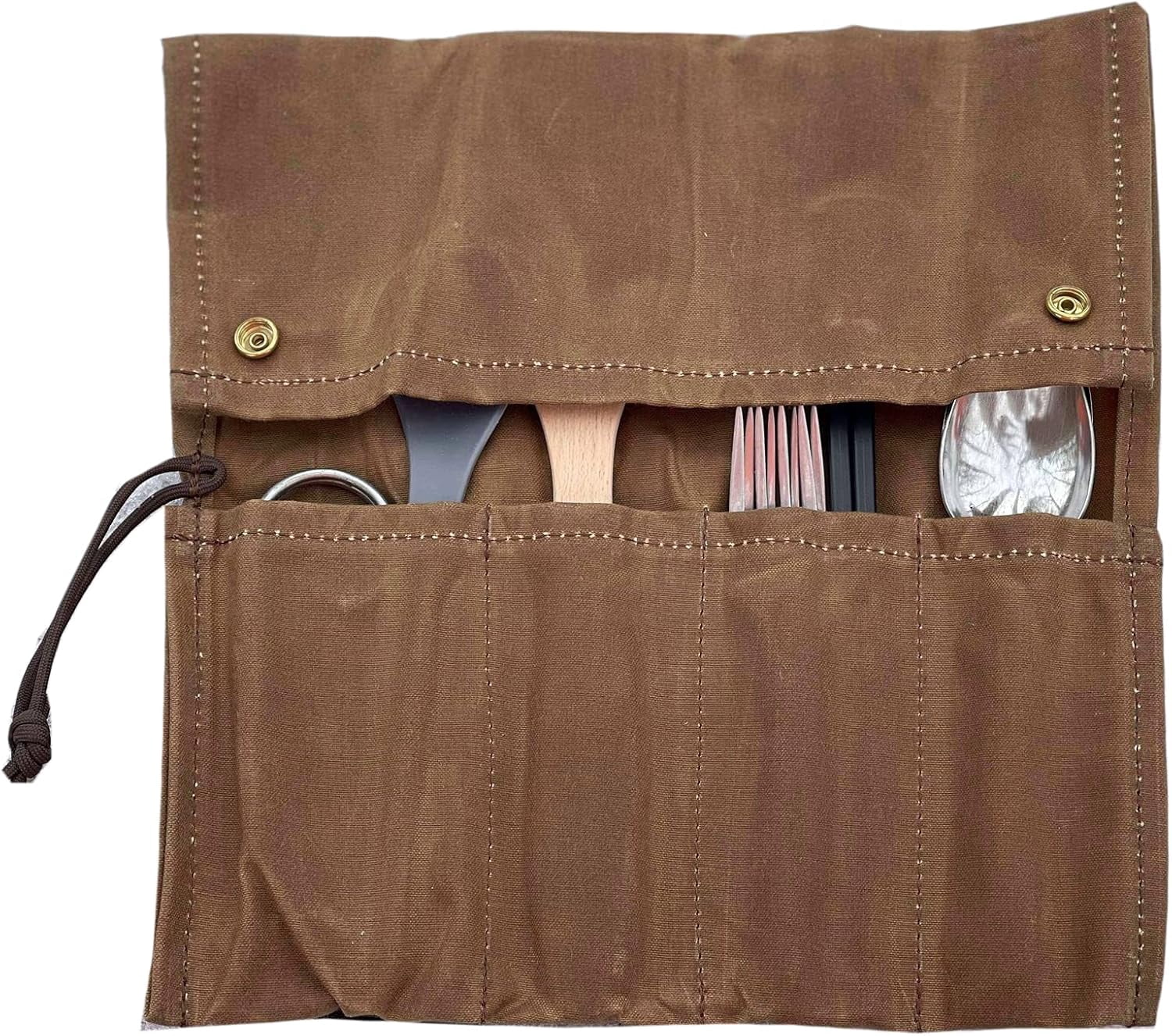 Campcraft Camp Kitchen Roll, Waxed Canvas Utensil Roll, Hanging Utensil ...