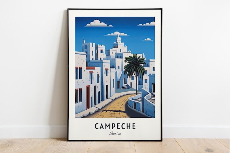 Campeche City Walls Travel Print - Mexico City Print, Campeche Walls ...