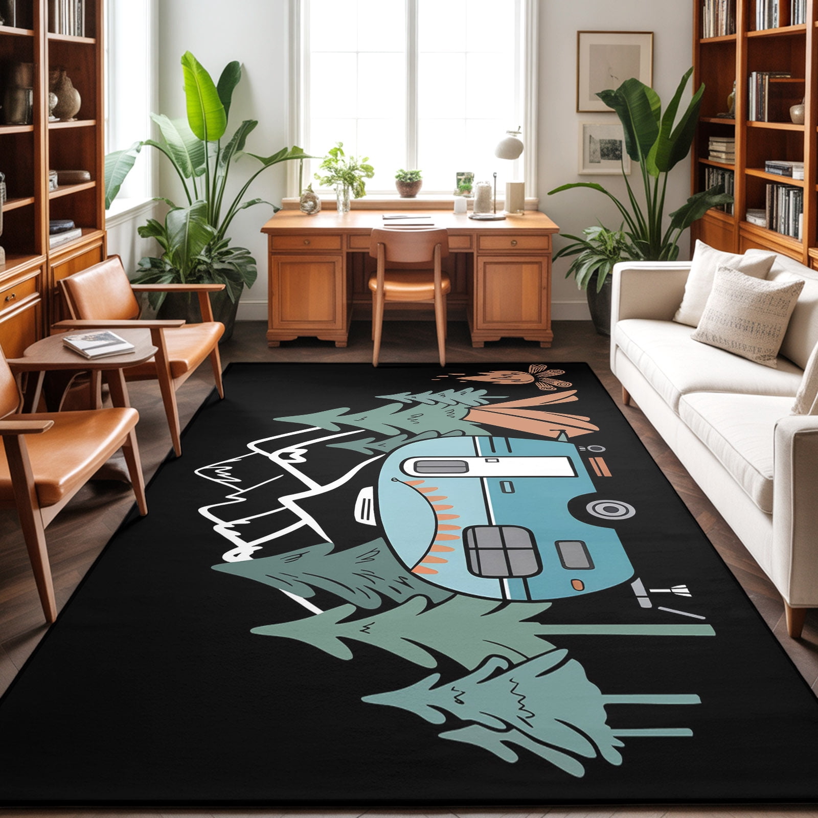Camper 4'x6' Rug for Dining Table for 4 People Under Table, Home ...