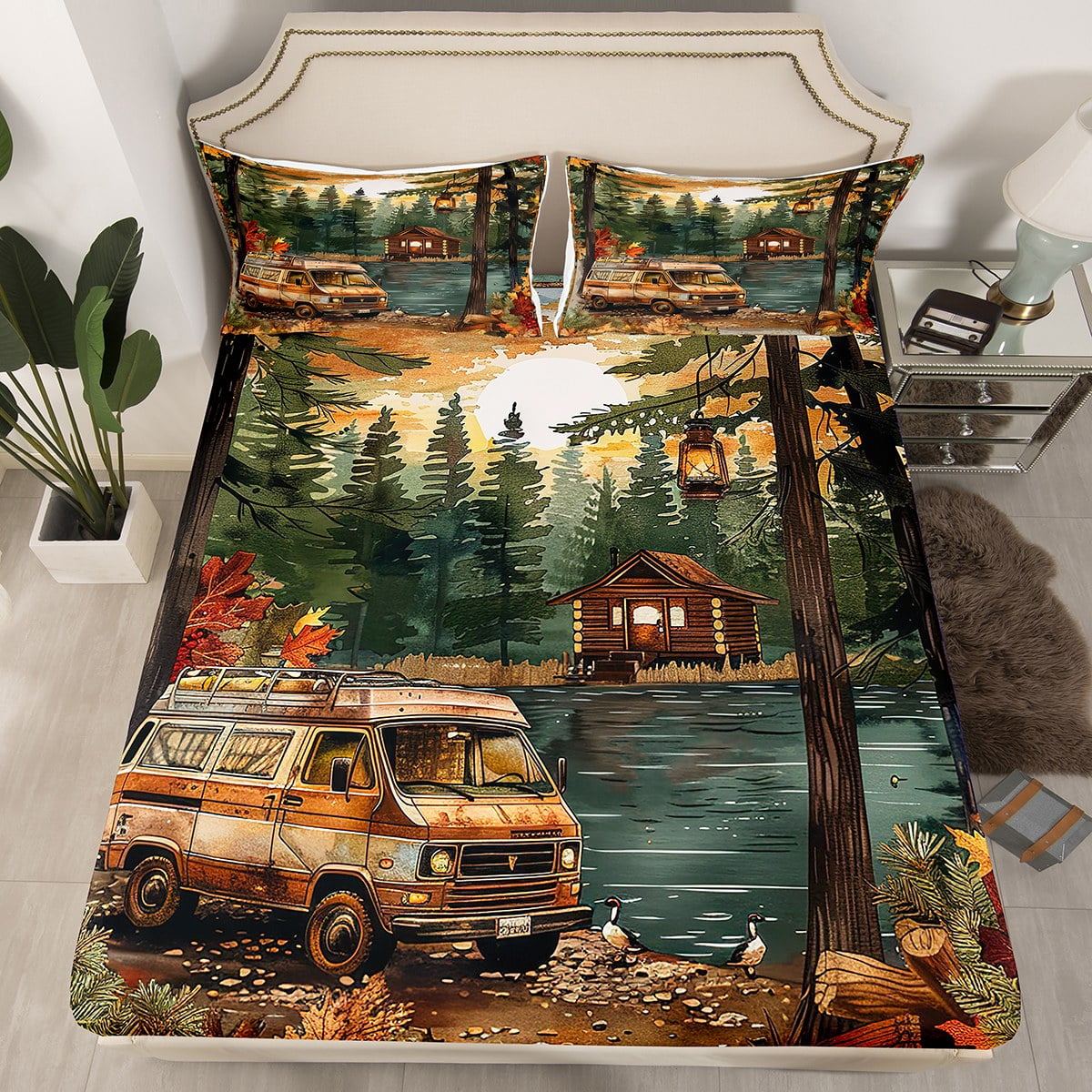 Camper Bedding Set, Rv Camper Accessories for Travel Trailers Fitted ...