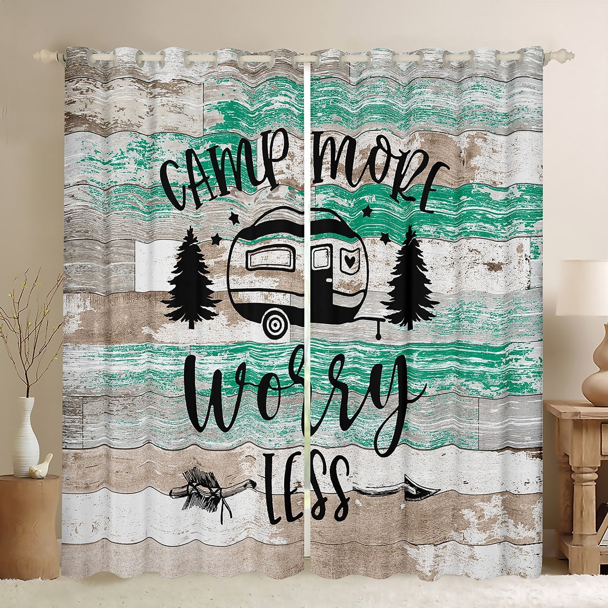 Camper Blackout Curtains,Camping Themed Curtains & Drapes for Travel ...
