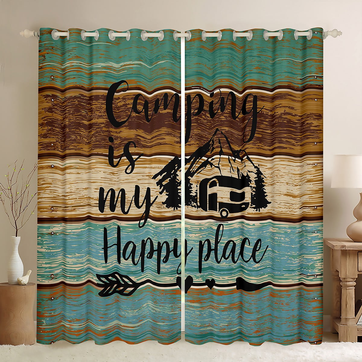 Camper Blackout Curtains,Camping Themed Curtains & Drapes for Travel ...