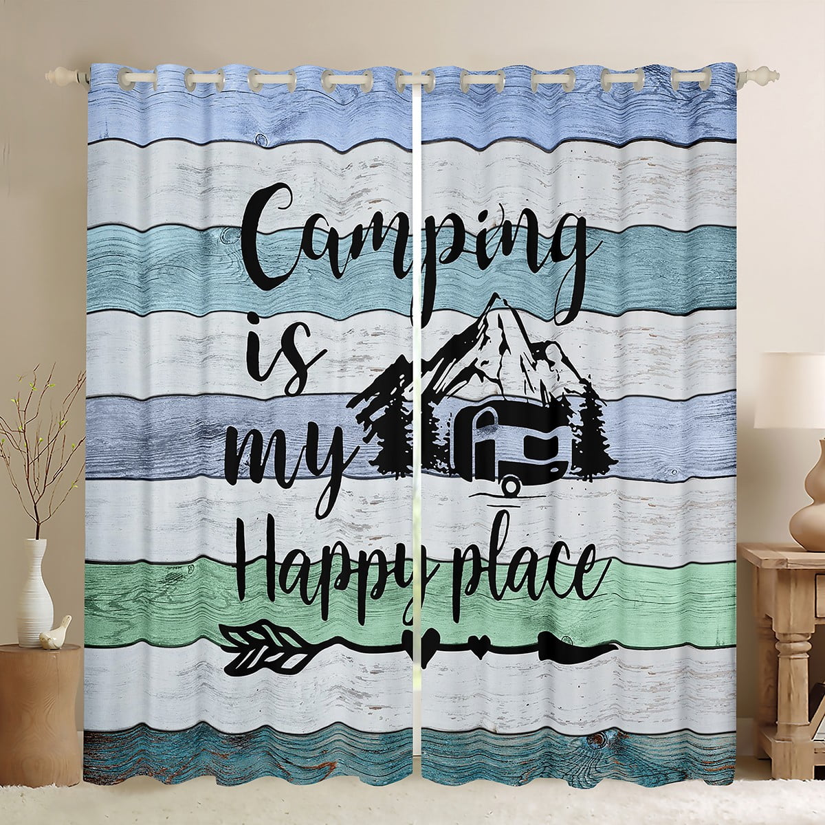 Camper Blackout Curtains,Camping Themed Curtains & Drapes for Travel ...
