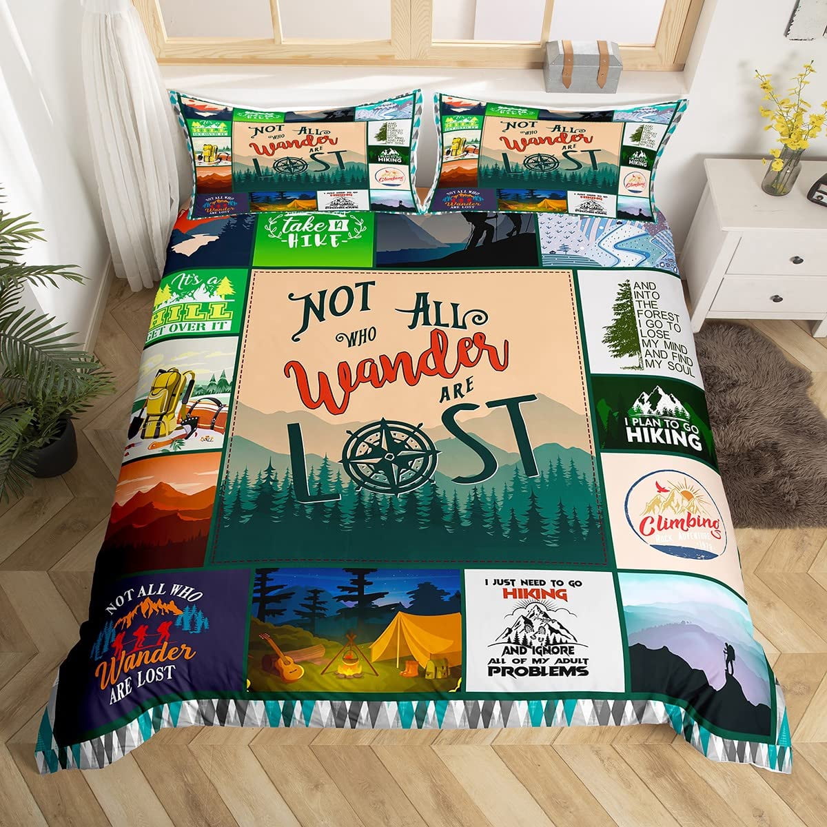 Camper Car Flower Duvet Cover Cartoon Camping Theme Duvet Cover for Kid ...