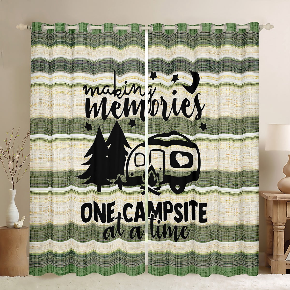 Camper Curtains & Drapes,Camping Themed Blackout Curtains for Travel ...