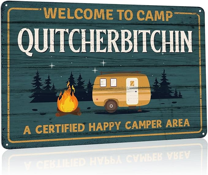 Camper Decor Sign, Camper Accessories for Inside, Camping Metal Sign ...