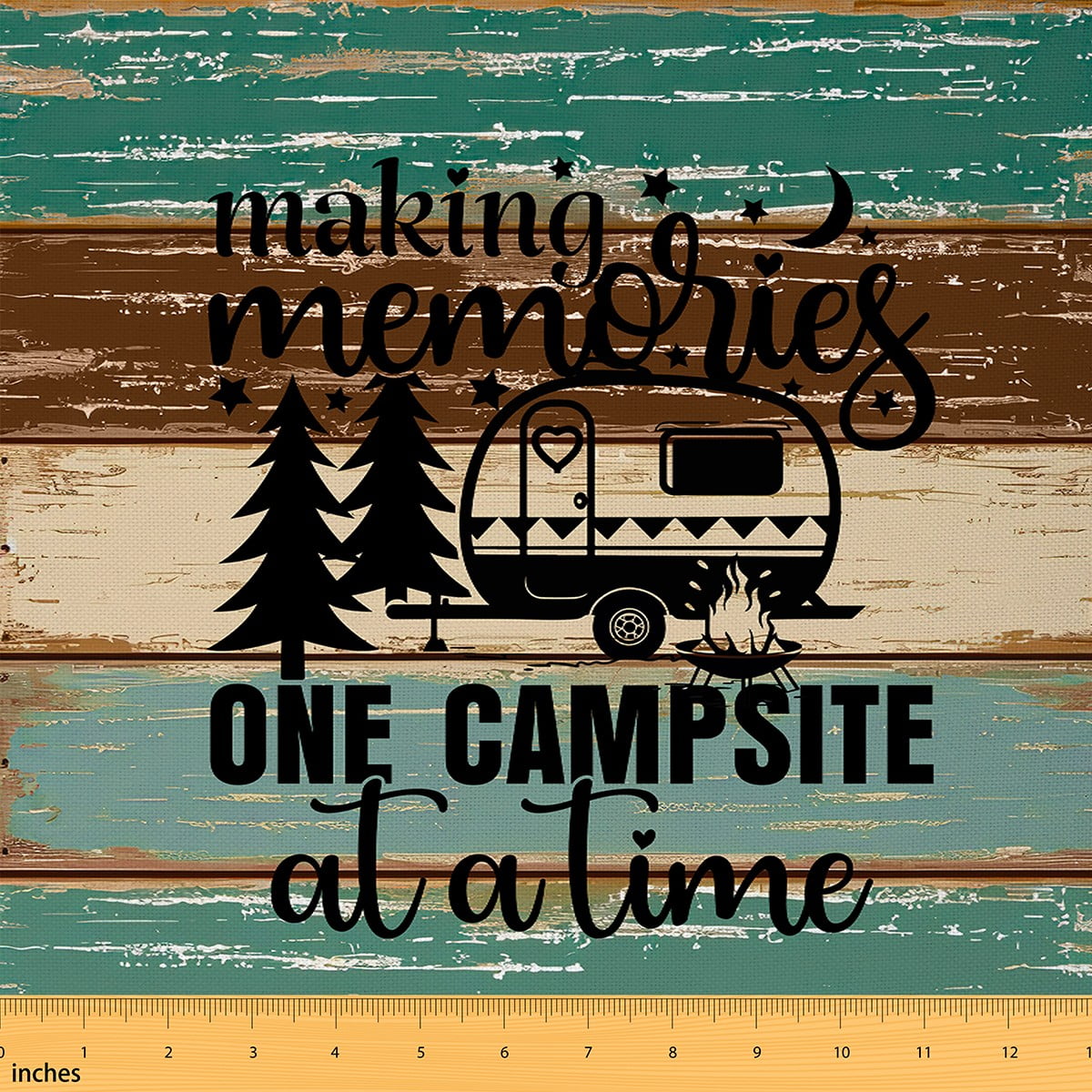 Camper Fabric By The Yard,Happy Camping Upholstery Fabric,Rv Travel ...