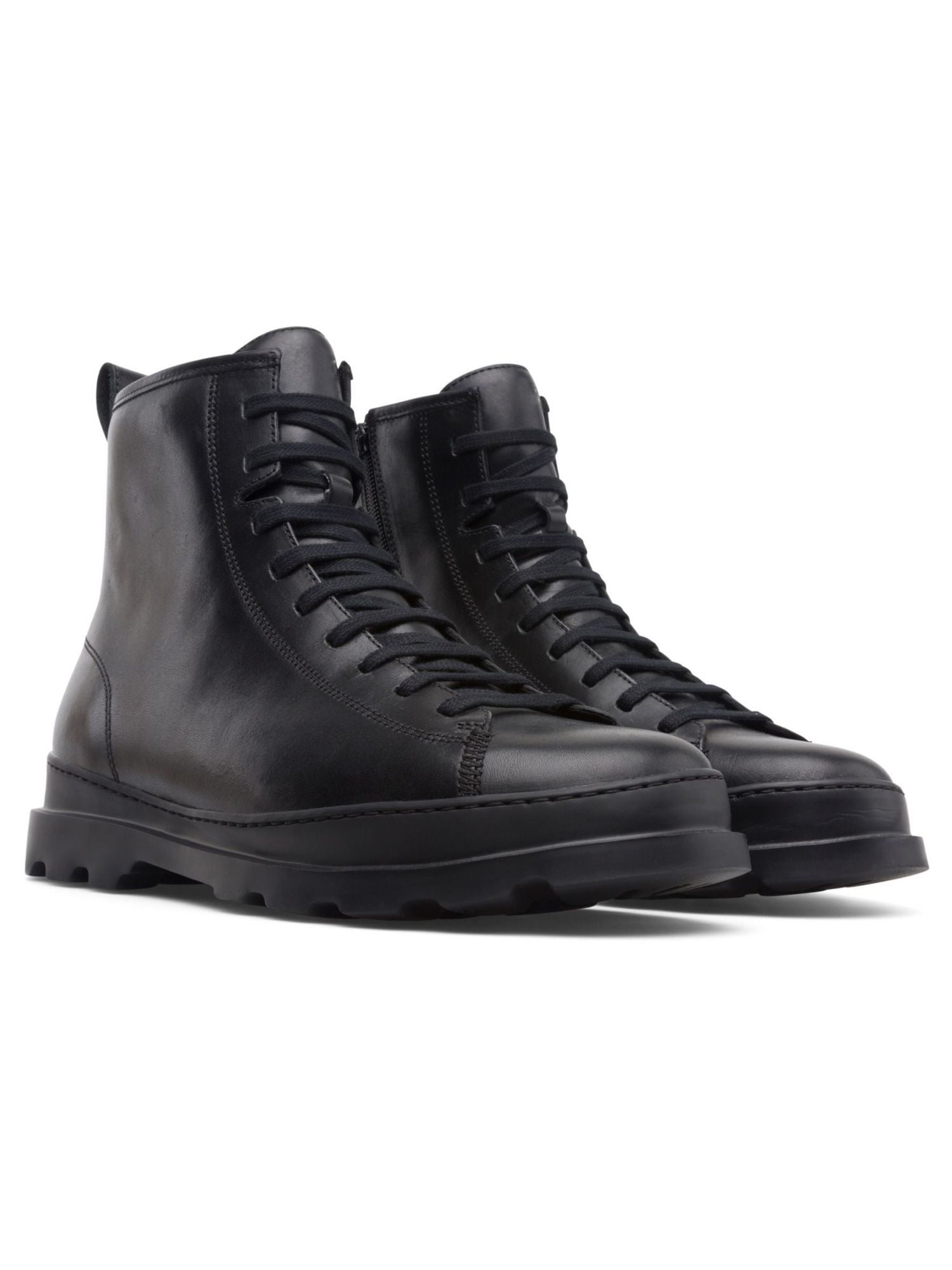 CAMPER Mens Black Lace-Up Front Heel Pull-Tab Cushioned Brutus Round ...