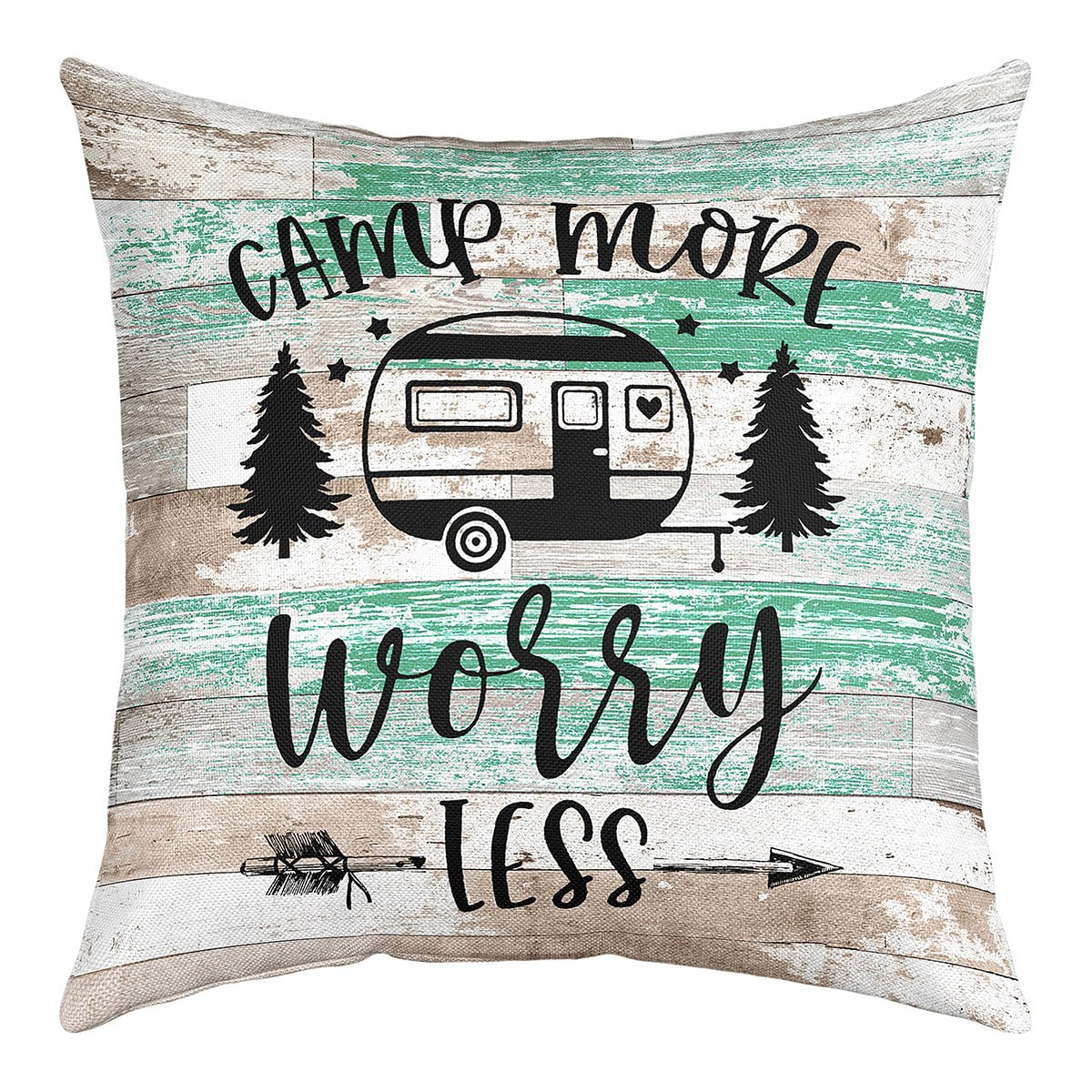 Camper Pillow Cover,Camping Themed Throw Pillow Cover for Travel ...
