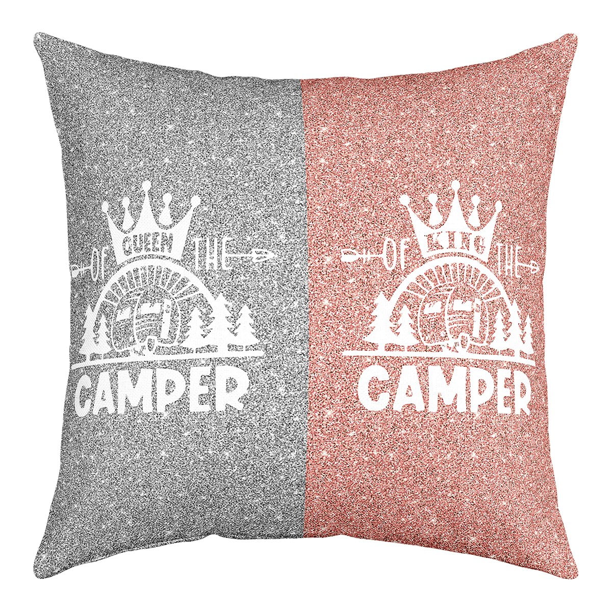 Camper Pillow Cover for Travel Trailers,King and Queen Camping Throw ...