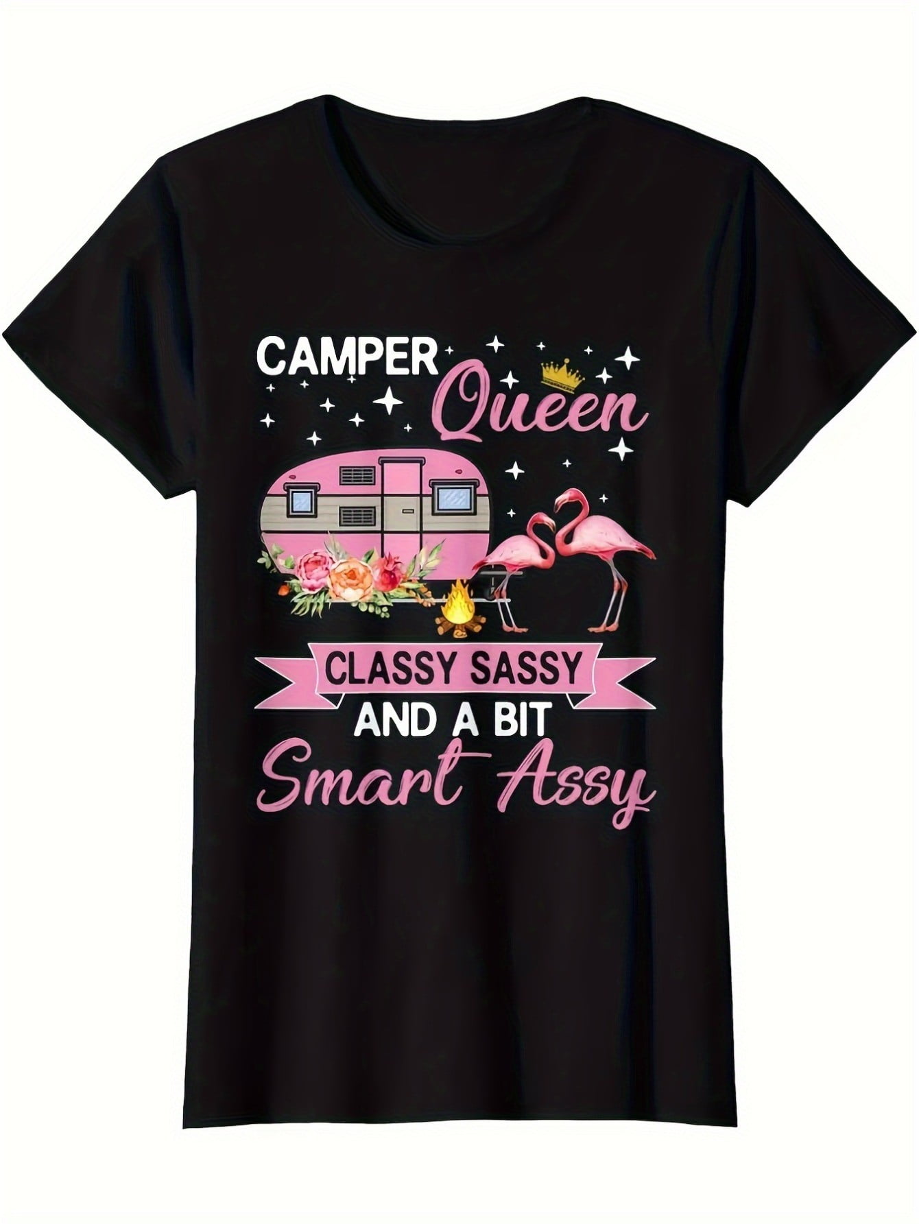 Camper Queen Classy Sassy Smart assy Camping RV Gifts Women T-Shirt ...
