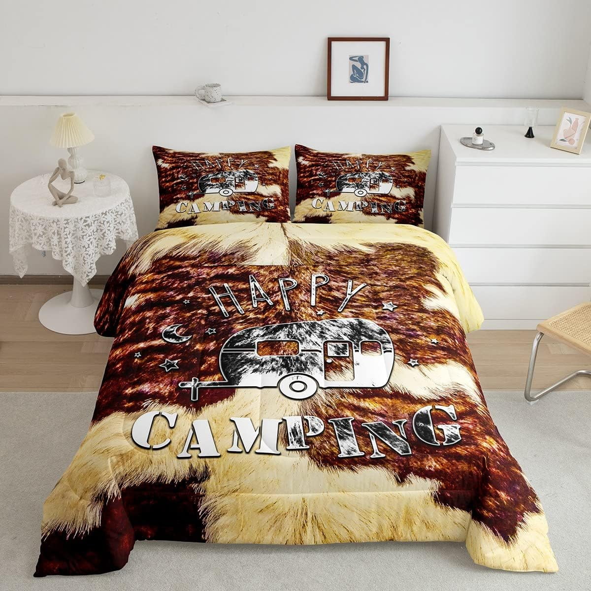 Camper Quilt Bedding for Travel Trailers Bunk Beds Happy Camping ...