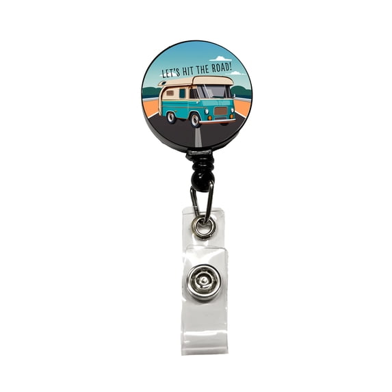 Camper RV Retro Vintage Traveling Hit the Road Camping Retractable Reel ...