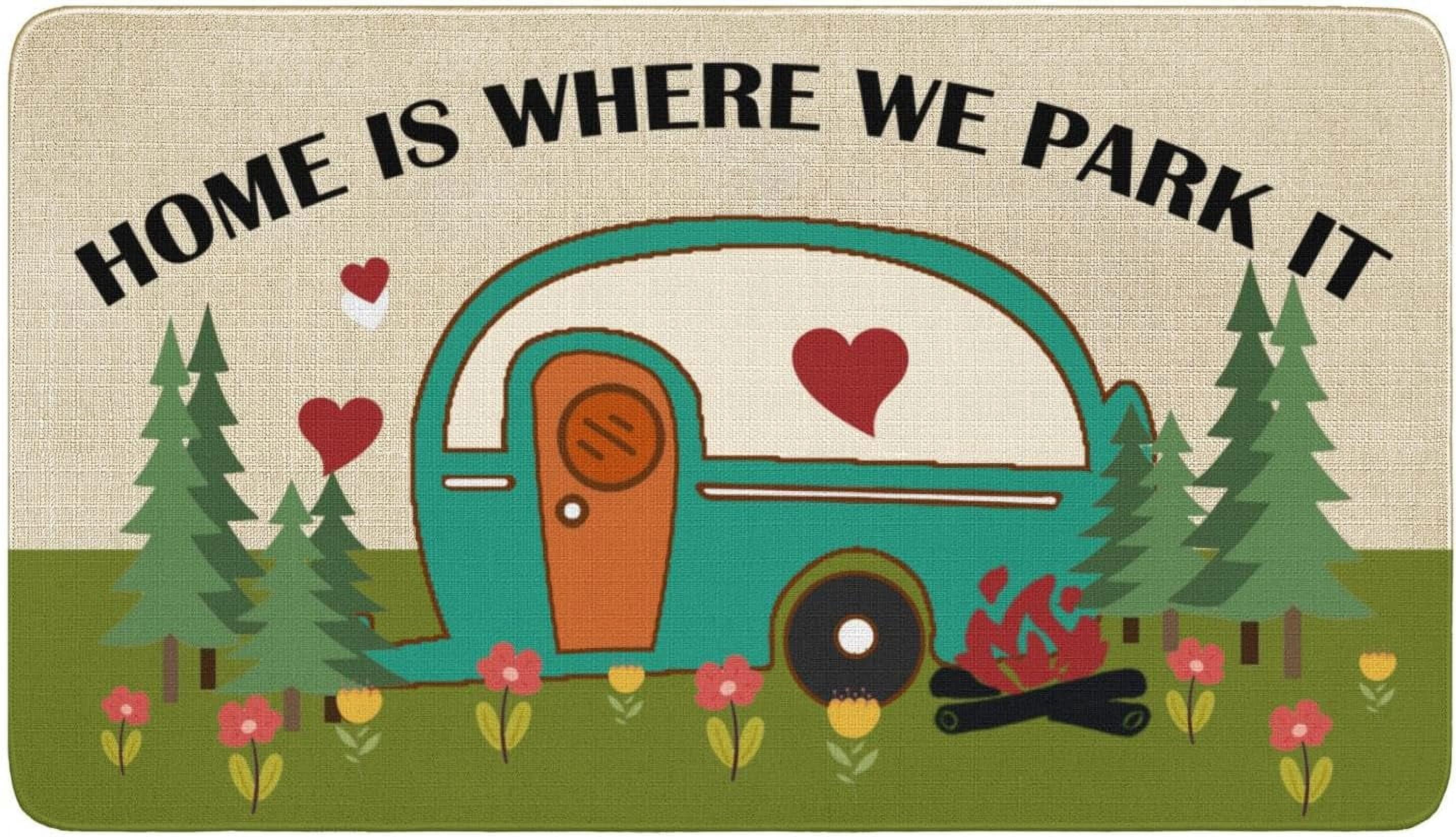 Camper RV Travel Trailer Door Mat, Camping Rug Decor for Campervan ...