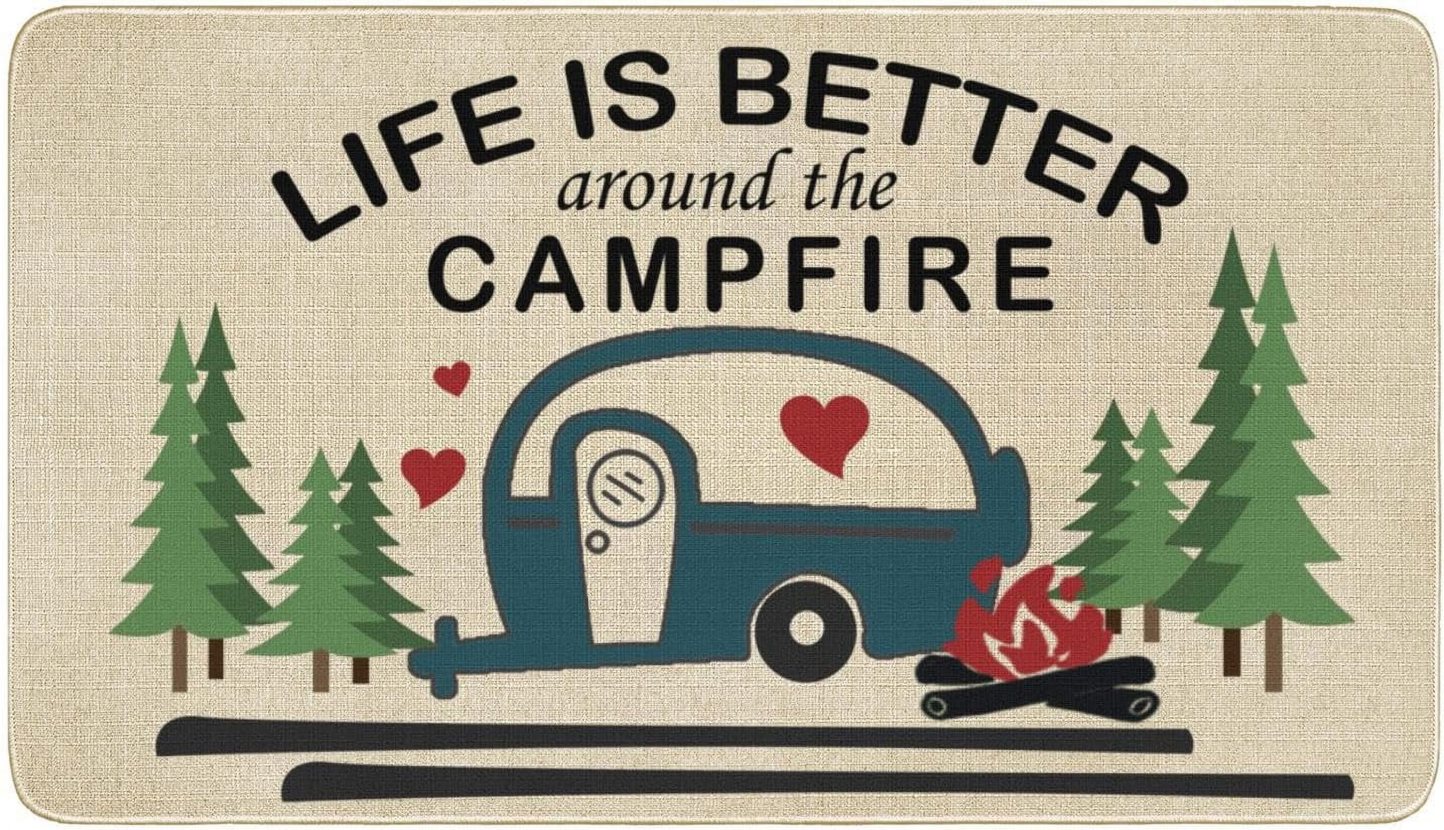 Camper RV Travel Trailer Door Mat, Camping Rug Decor for Campervan ...