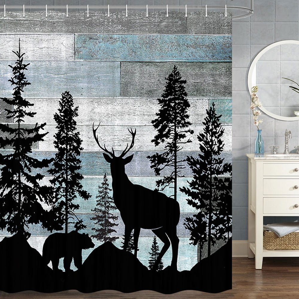 Camper Shower Curtain, Camper Shower Curtain Rustic Wood Camper ...