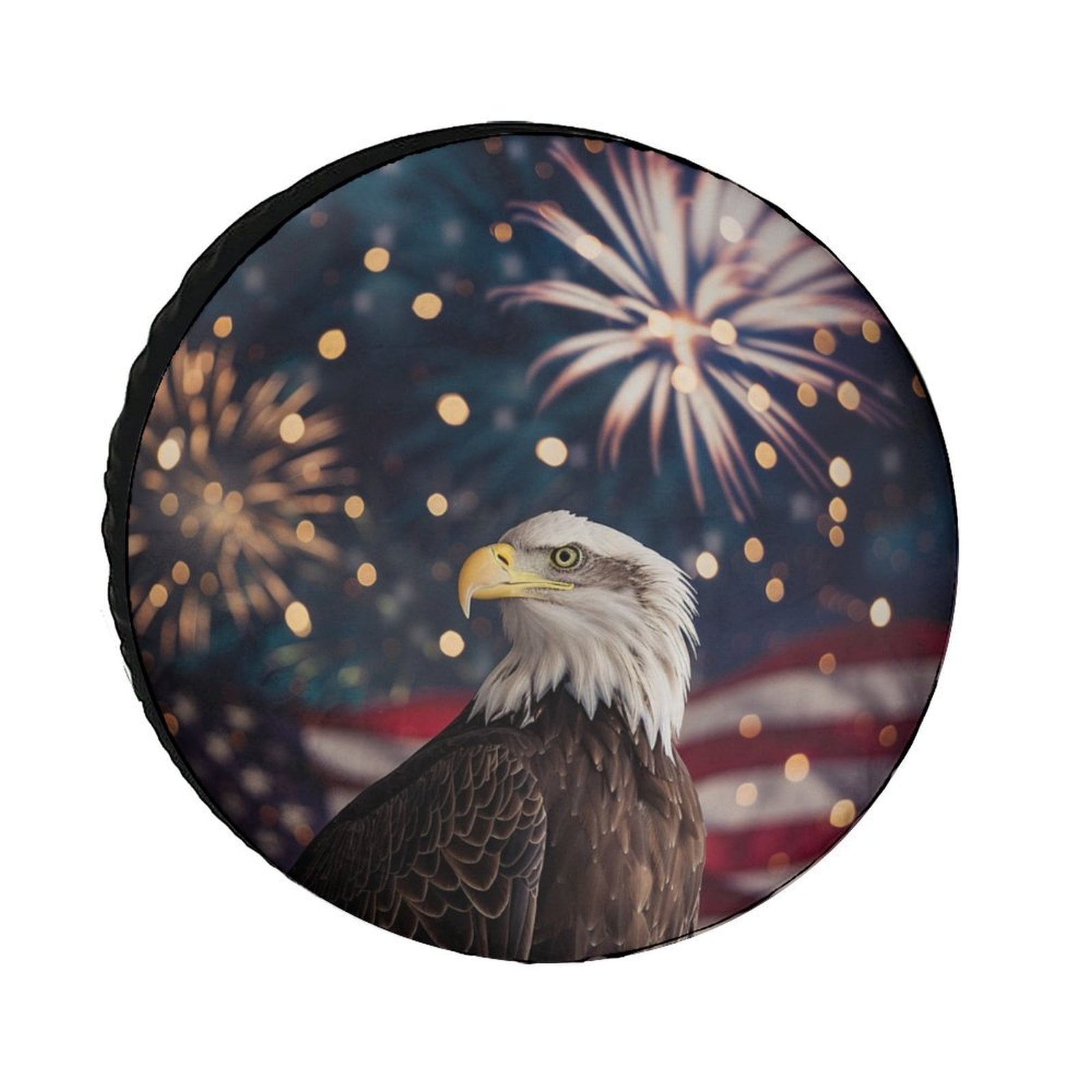 Camper Spare Tire Cover 12 Inch Eagle with American Flag And Fireworks ...