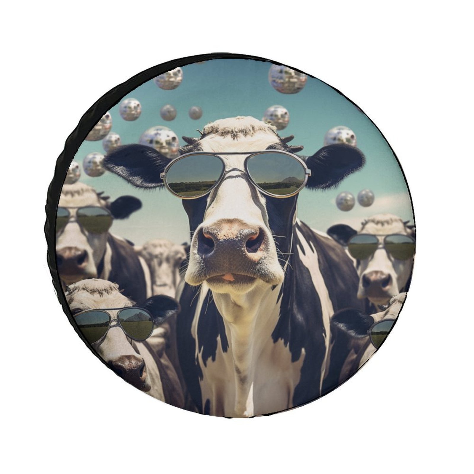 Camper Spare Tire Cover 12inch Cows in Sunglasses Waterproof Sun ...
