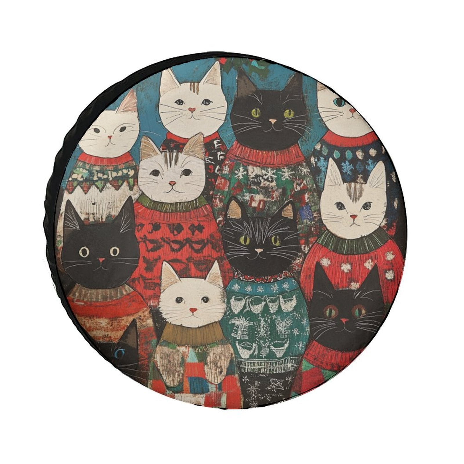 Camper Spare Tire Cover 12inch Fun And Colorful Cats Waterproof Sun ...