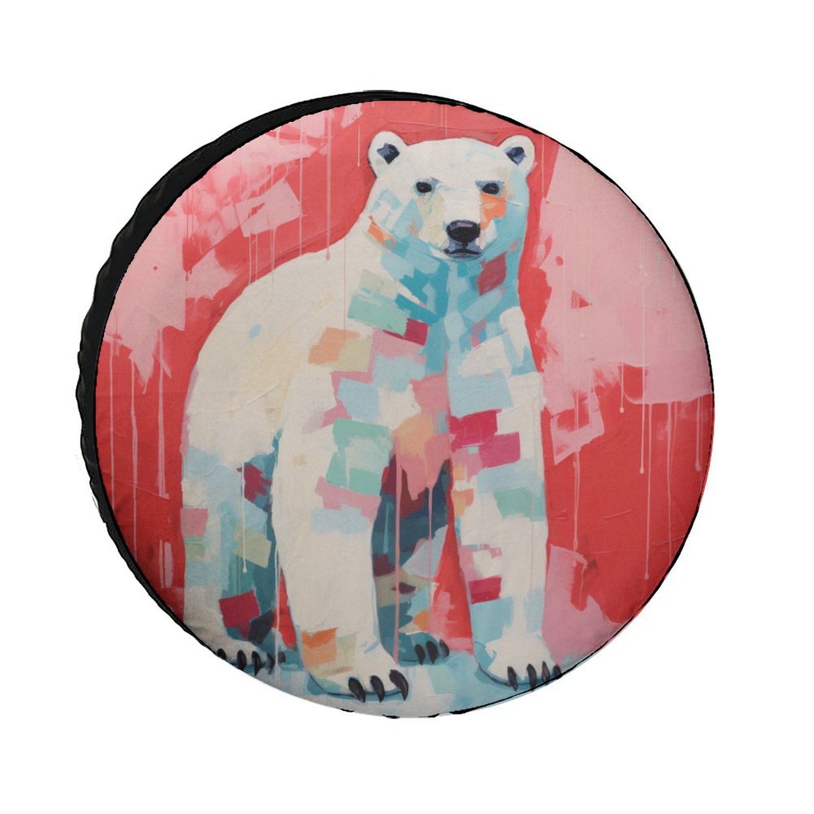Camper Spare Tire Cover 12inch Polar Bear In Red And Pink Wheel ...