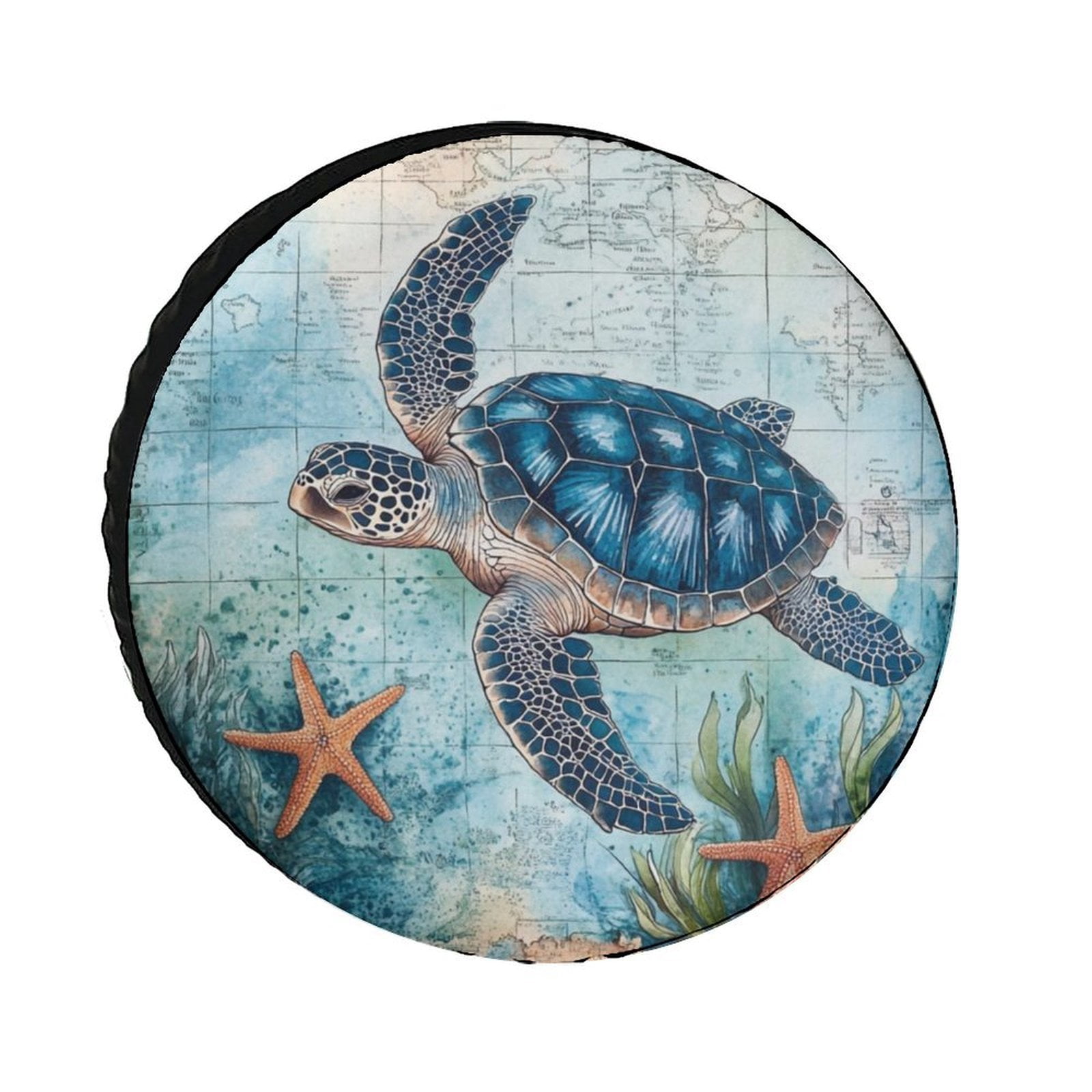 Camper Spare Tire Cover 12inch Vintage Nautical Sea Turtle Waterproof ...
