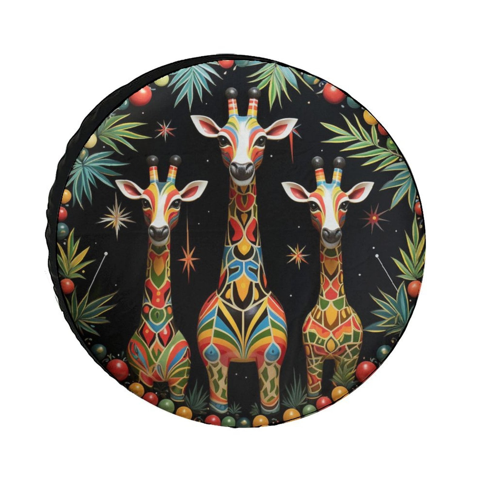 Camper Spare Tire Cover 13inch Christmas Giraffes Wheel Tire Cover ...