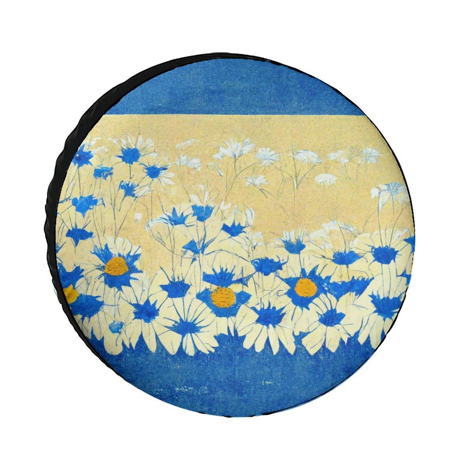 Camper Spare Tire Cover 13inch Daisies on A Blue Background Wheel ...