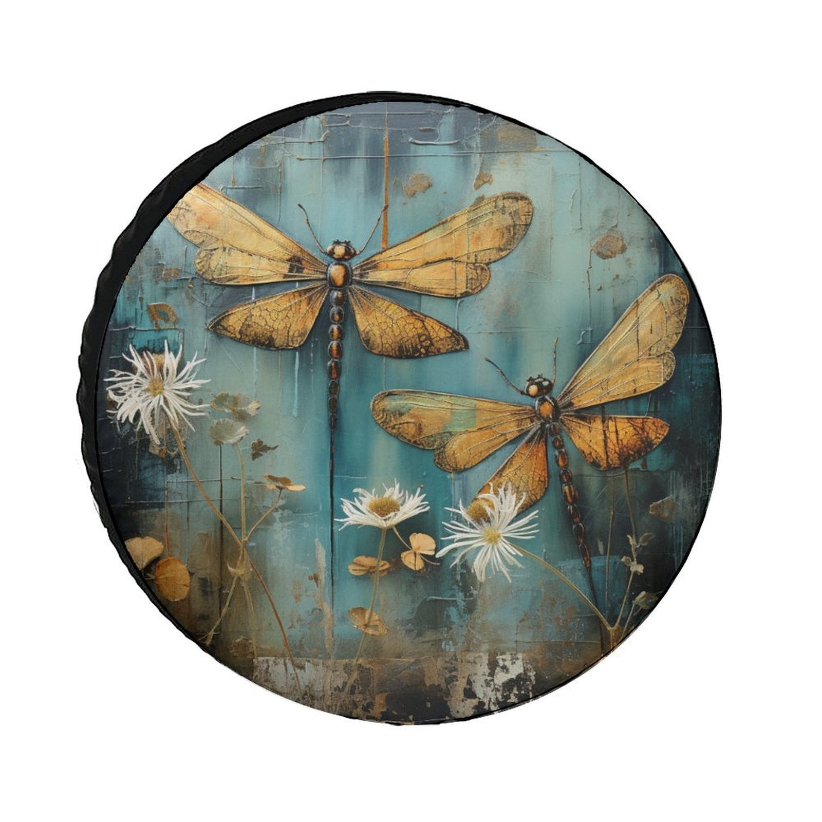 Camper Spare Tire Cover 13inch Dragonfly Haze Wheel Protectors ...