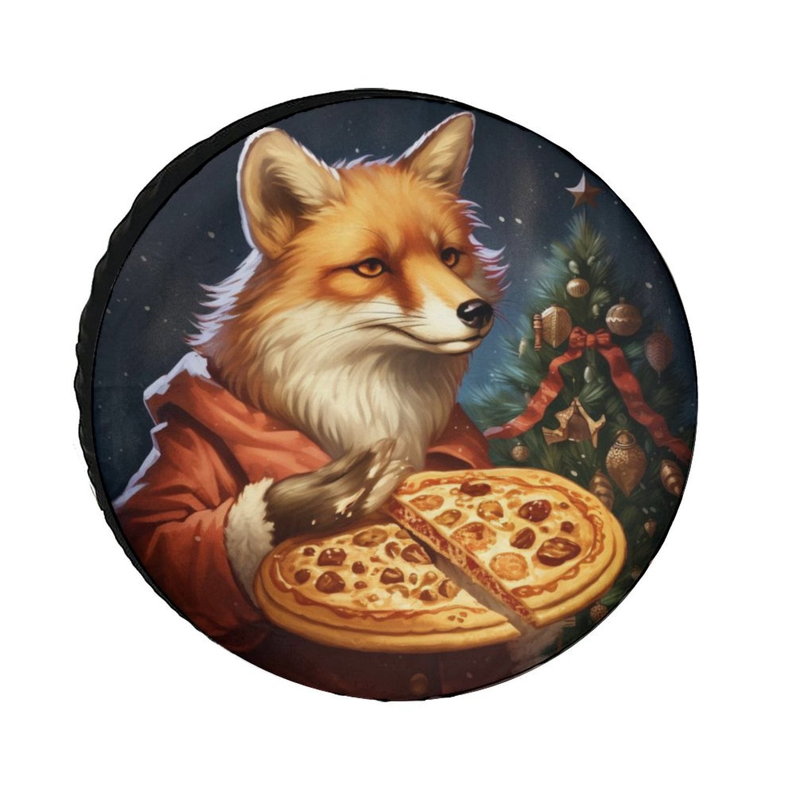 Camper Spare Tire Cover 13inch Fox Pizza Christmas Wheel Tire Covers ...