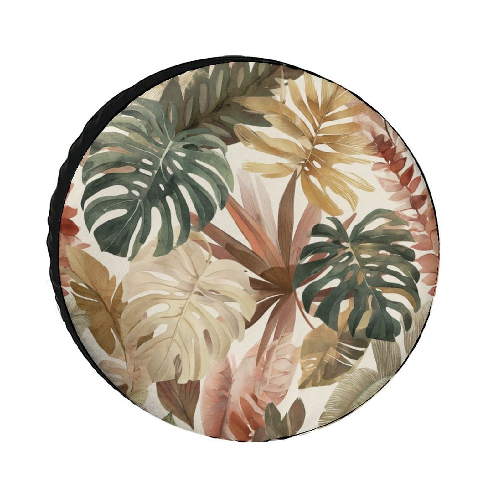 Camper Spare Tire Cover 13inch Watercolor Tropical Leaves Waterproof ...