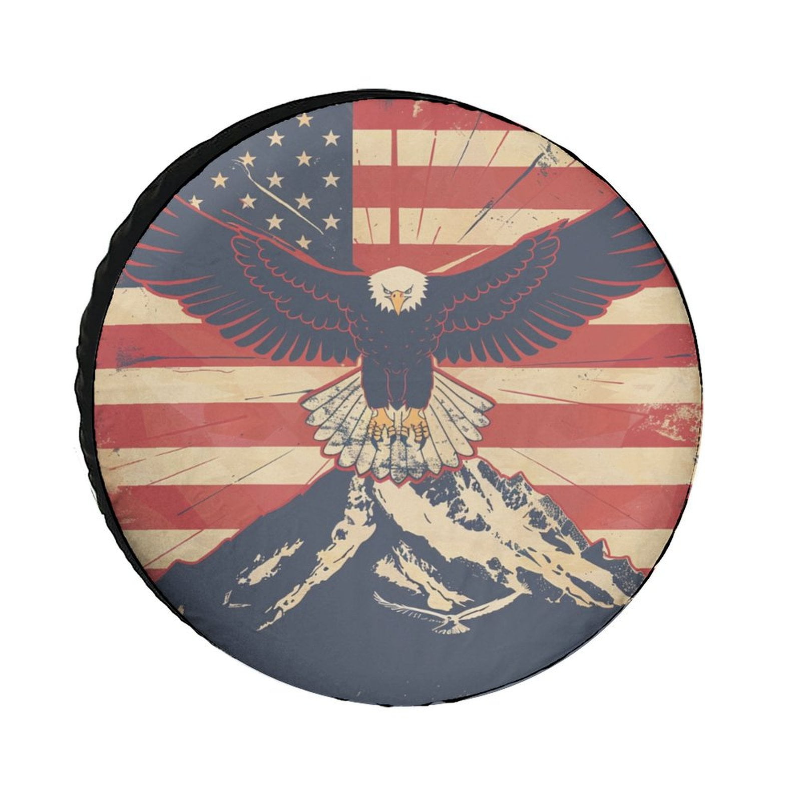 Camper Spare Tire Cover 14 Inch American Eagle Flag Wheel Tire Cover ...