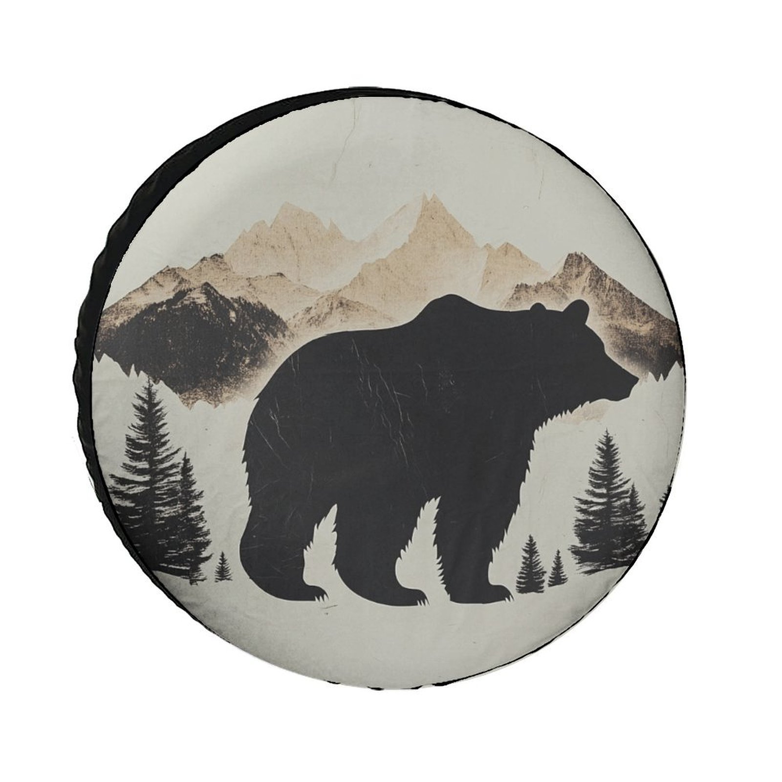 Camper Spare Tire Cover 14inch Bear And Mountain Waterproof Polyester ...