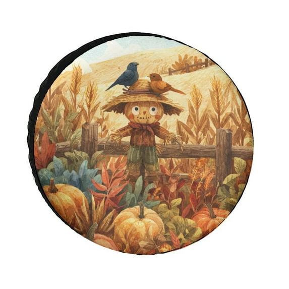 Camper Spare Tire Cover 14inch Fall Scarecrow Wheel Tire Covers ...