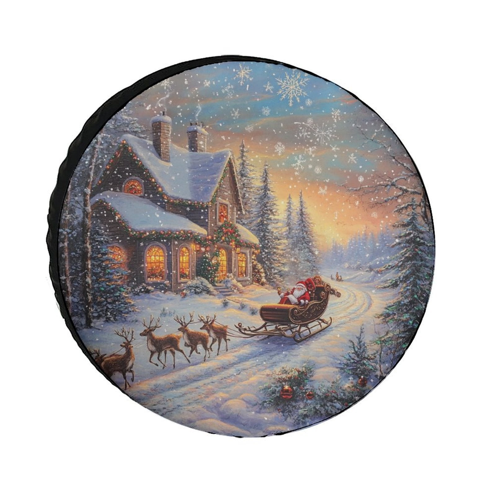 Camper Spare Tire Cover 14inch Magical Christmas Scene with Santa Claus ...