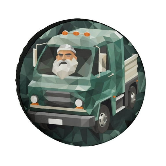 Camper Spare Tire Cover 15inch Abstract Green Truck Wheel Tire Covers ...