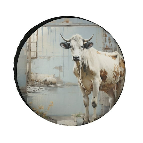 Camper Spare Tire Cover 15inch Cow Painting with Barn Protectors ...