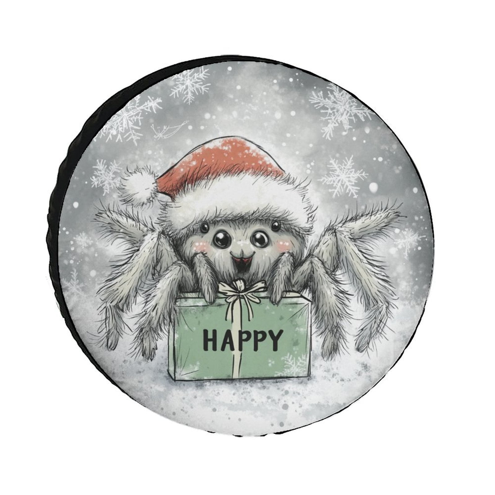 Camper Spare Tire Cover 15inch Happy Christmas Spider Wheel Protectors ...