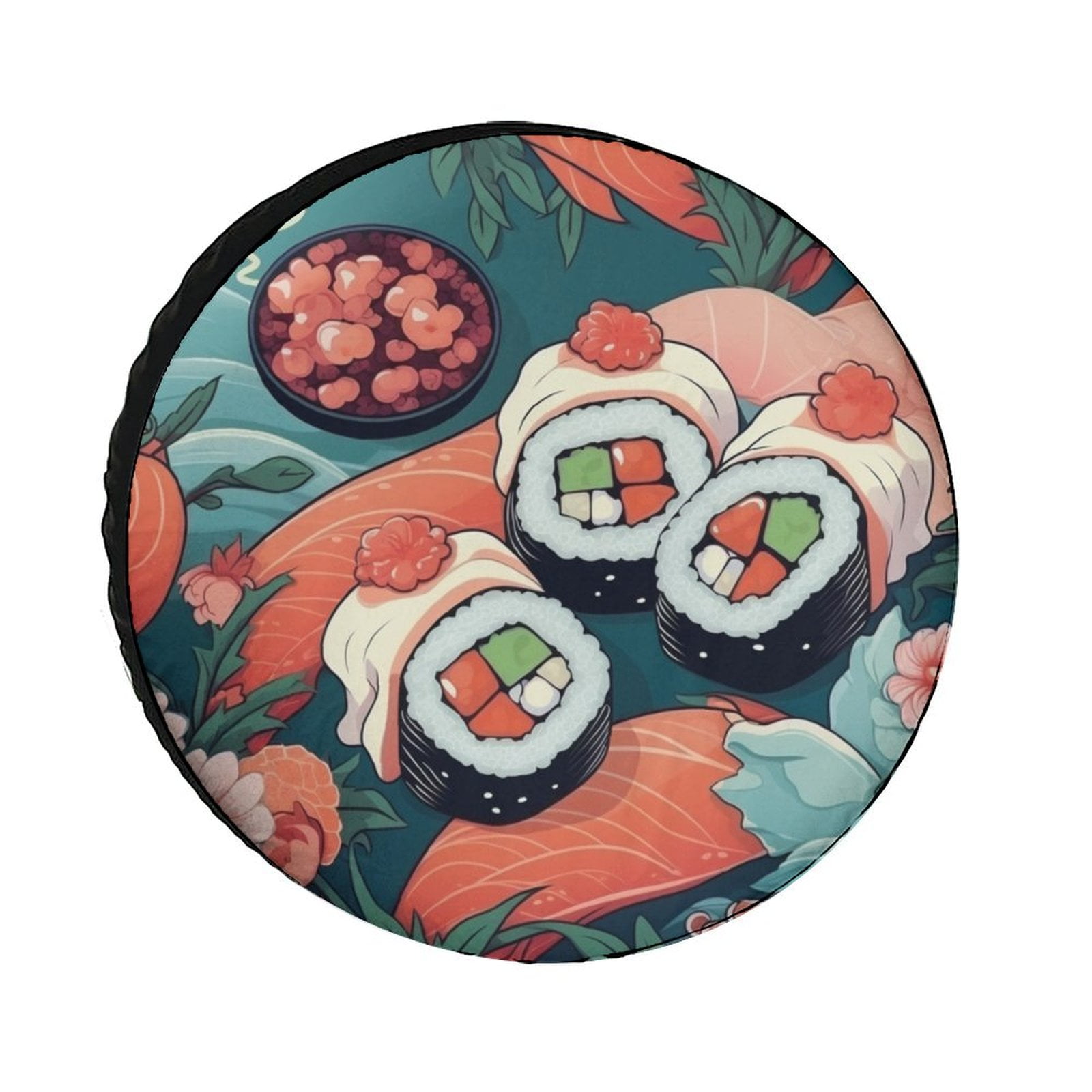 Camper Spare Tire Cover 15inch Japanese Sushi Waterproof Polyester ...