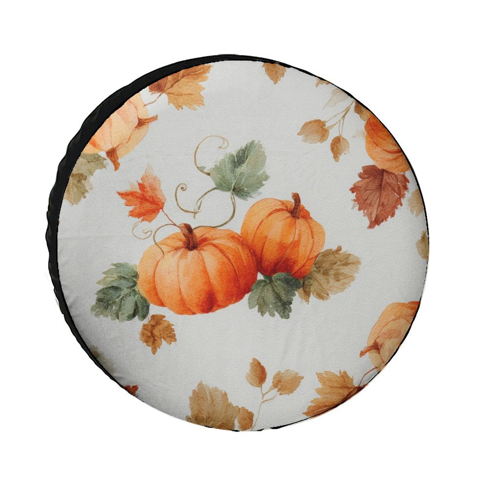 Camper Spare Tire Cover 15inch Watercolor Pumpkin And Fall Leaves Wheel ...