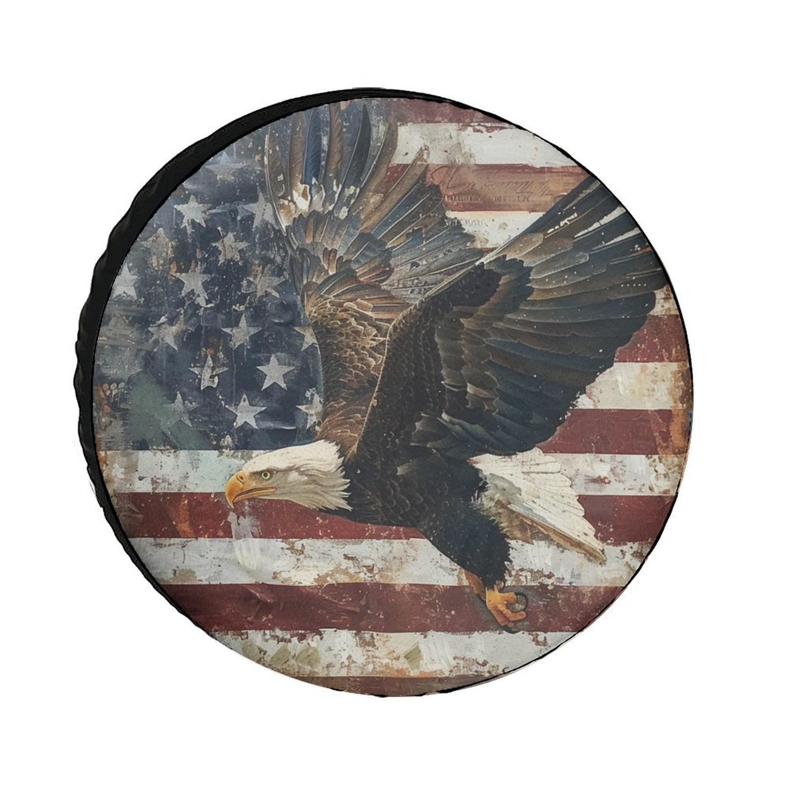 Camper Spare Tire Cover Bald Eagle with American Flag Weatherproof ...