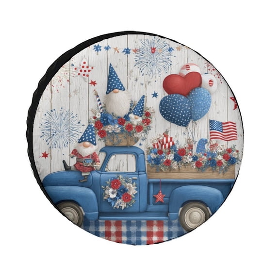 Camper Spare Tire Cover Blue Vintage Pickup Truck Gnome Wheel ...