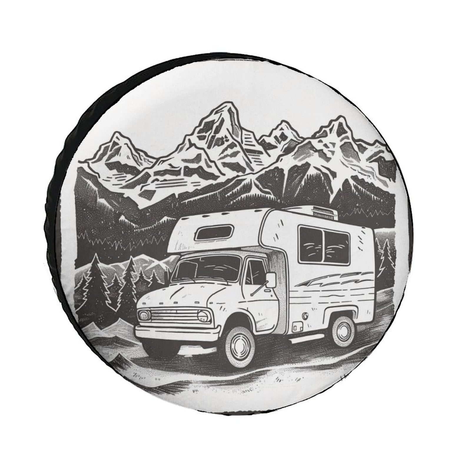 Camper Spare Tire Cover Camper with Mountains Wheel Protectors ...